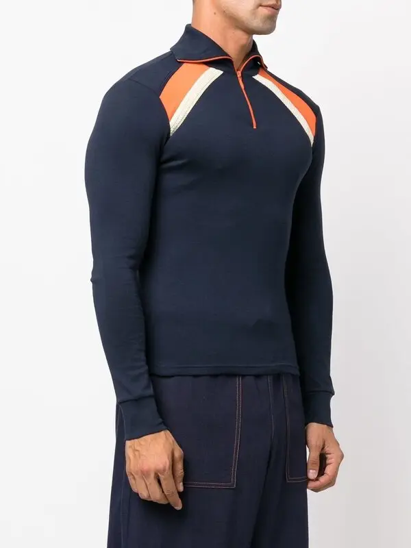 WALES BONNER Short-zip Stripe-detail Top
