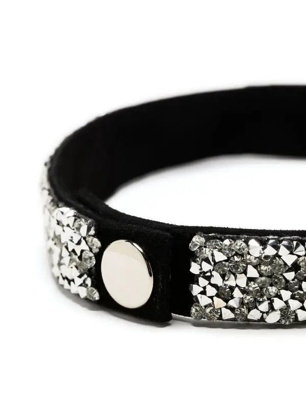 MANOKHI Crystal-embellished Leather Choker