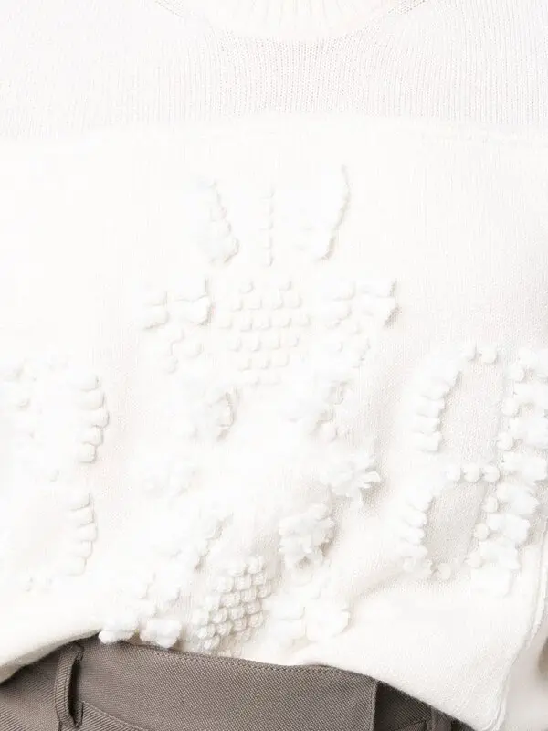 BARRIE Round Neck Cashmere Jumper - White