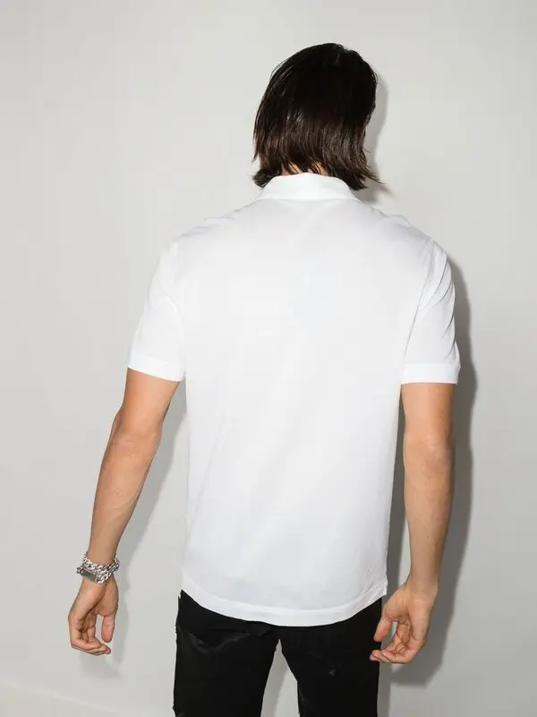 Dolce & Gabbana Logo Plaque Polo Shirt - White
