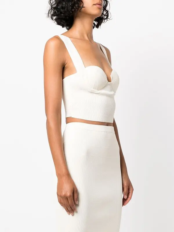 Altuzarra Nyneve Ribbed-knit Cropped Top