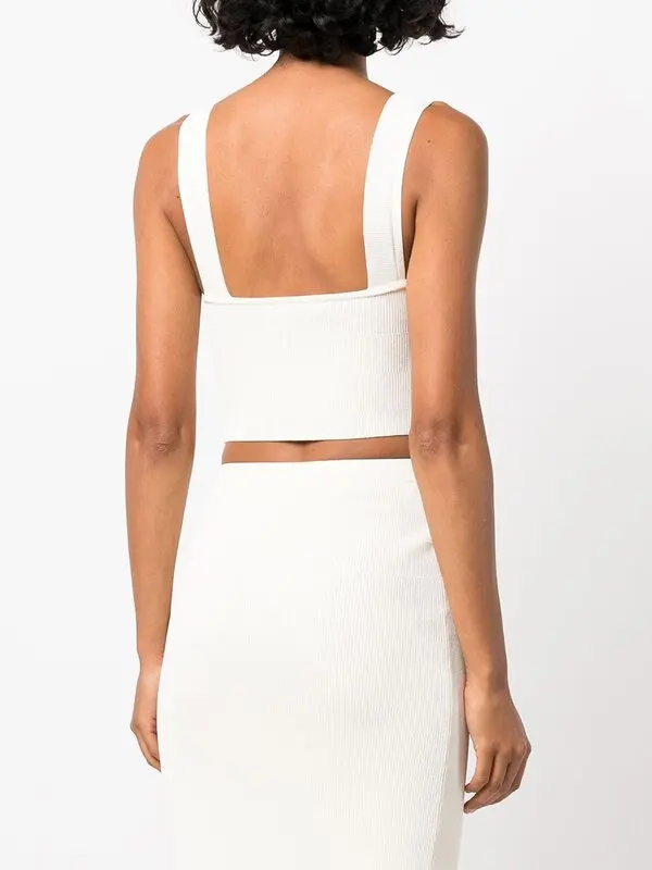 Altuzarra Nyneve Ribbed-knit Cropped Top