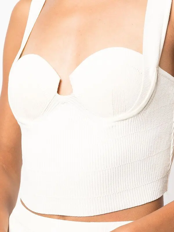 Altuzarra Nyneve Ribbed-knit Cropped Top