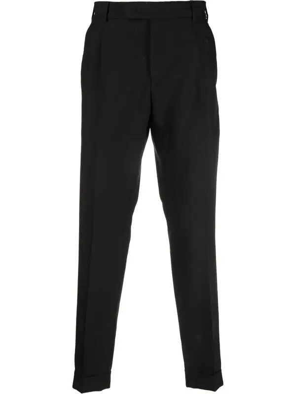 PT TORINO Tapered Wool Trousers - Black