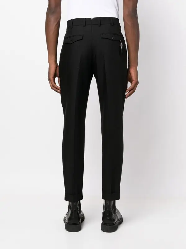 PT TORINO Tapered Wool Trousers - Black