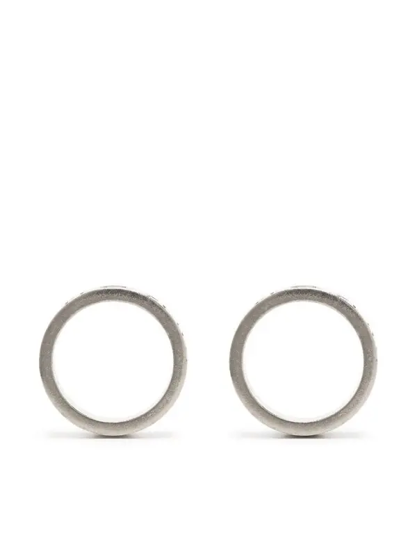 MAISON MARGIELA Numerical Engraved Hoop Earrings - Silver