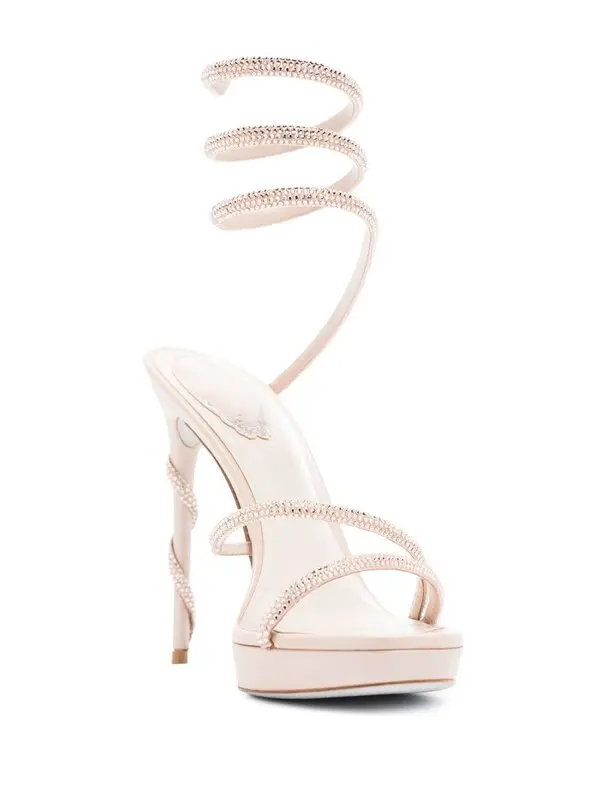 Rene Caovilla Crystal-embellished Stiletto Sandals - Neutrals