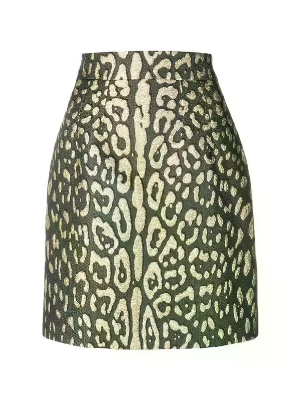 Dolce & Gabbana Leopard-print Mini Skirt - Gold