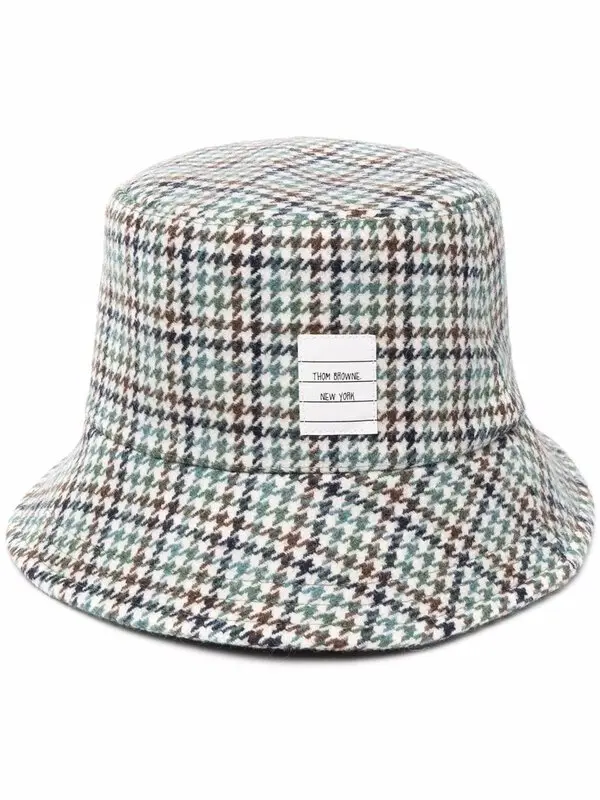 Thom Browne Houndstooth Bucket Hat - Green