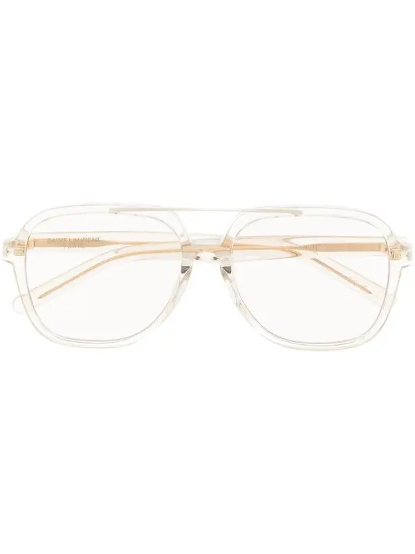 Saint Laurent Logo Glasses - Neutrals