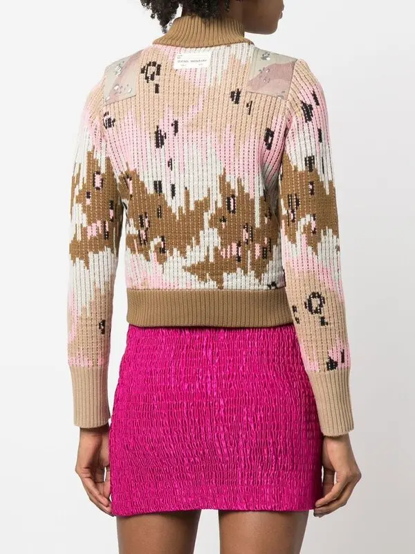 DIESEL® Multicolour Wool Blend Knit Zip-up Jacket