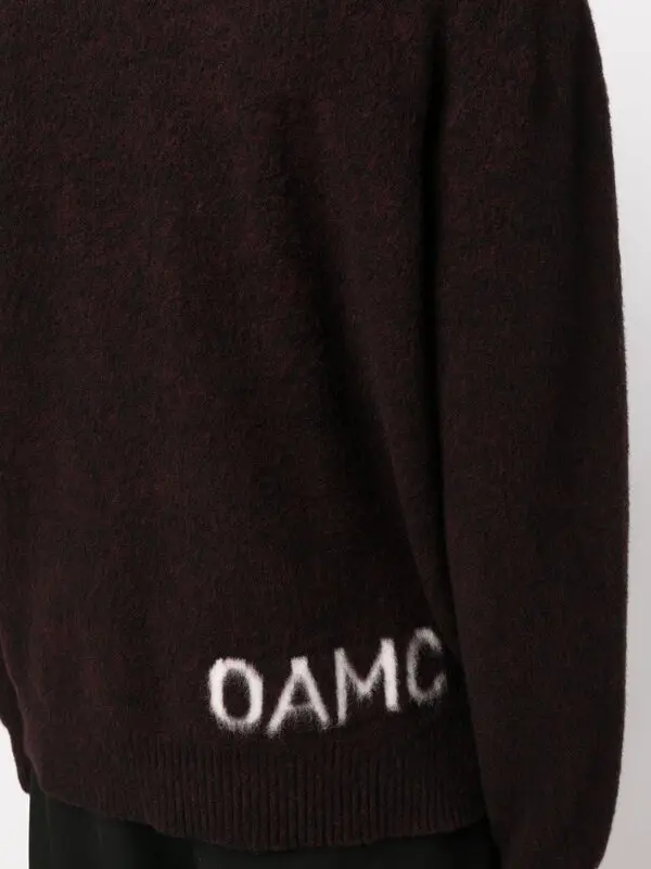OAMC Logo-knit Roll-neck Jumper - Purple