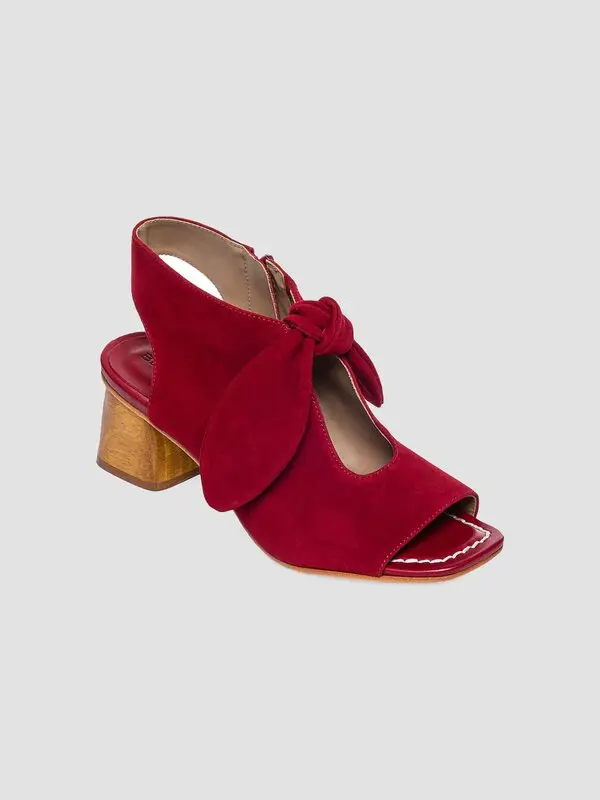 Bernardo Lizzie Suede Sandal Booties - Red