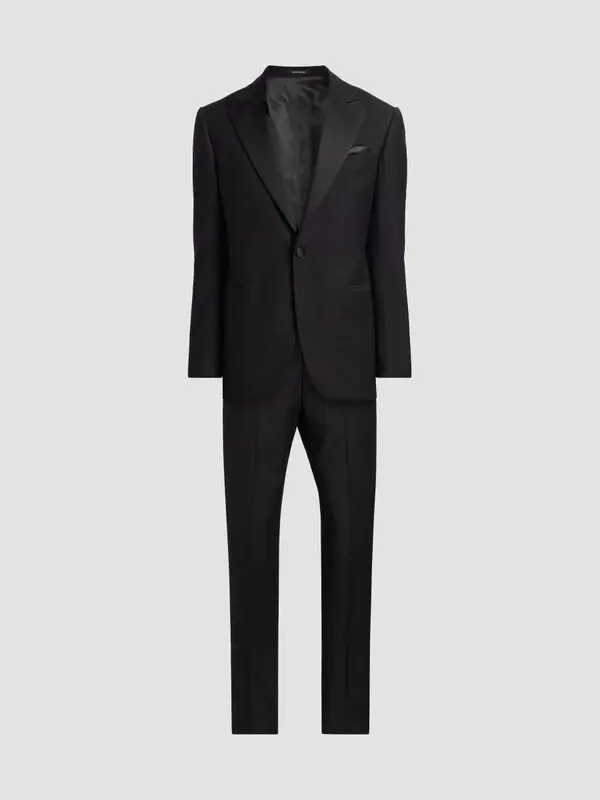 SAKS FIFTH AVENUE Collection Satin Notch Lapel Tuxedo - Black
