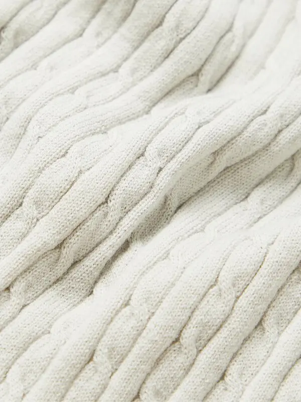 Club Monaco Cable-knit Cotton-blend Polo Shirt Xs