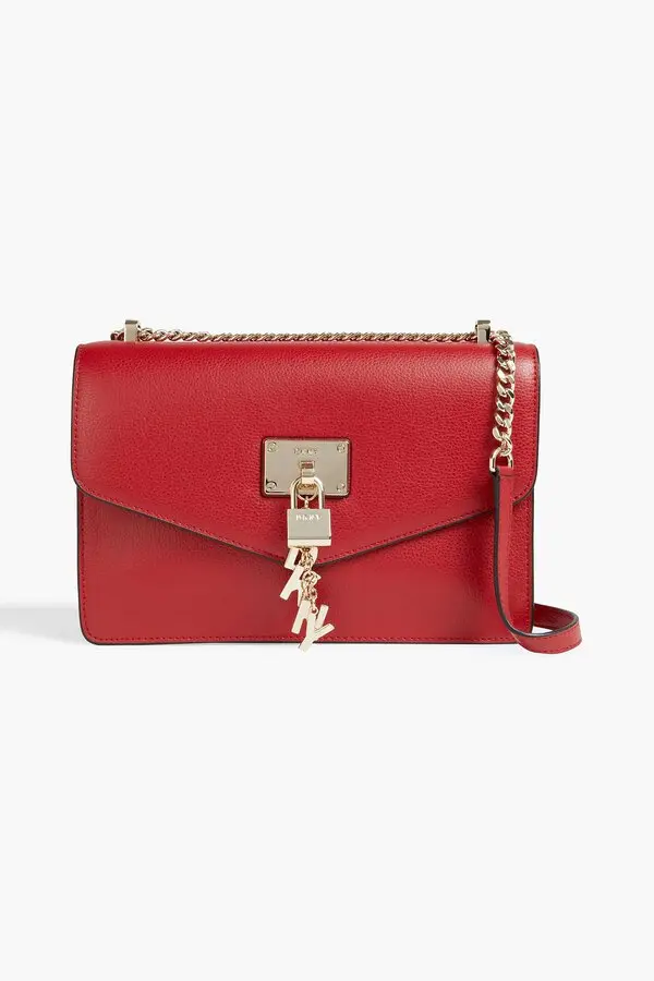 Dkny Elissa Large Embellished Leather Shoulder Bag - Red