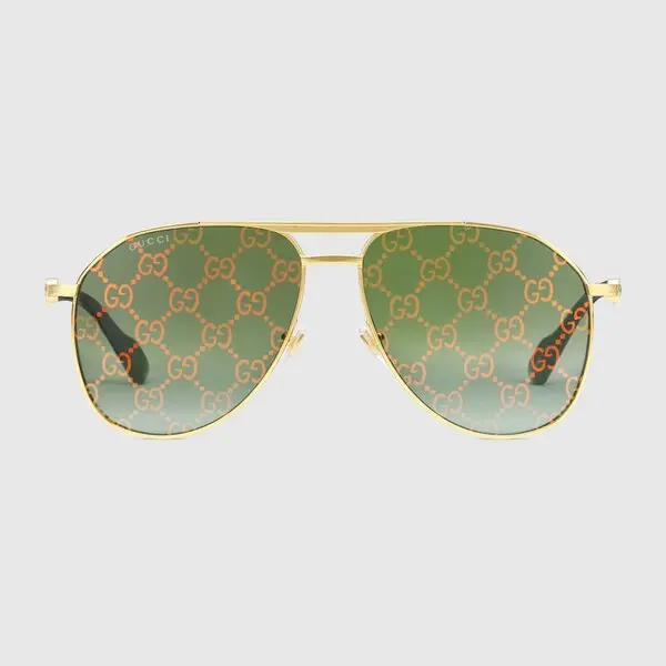 Gucci Aviator Frame Sunglasses - Gold