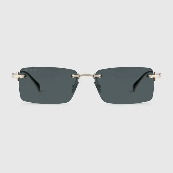 Gucci Rectangular Frame Sunglasses - Gold