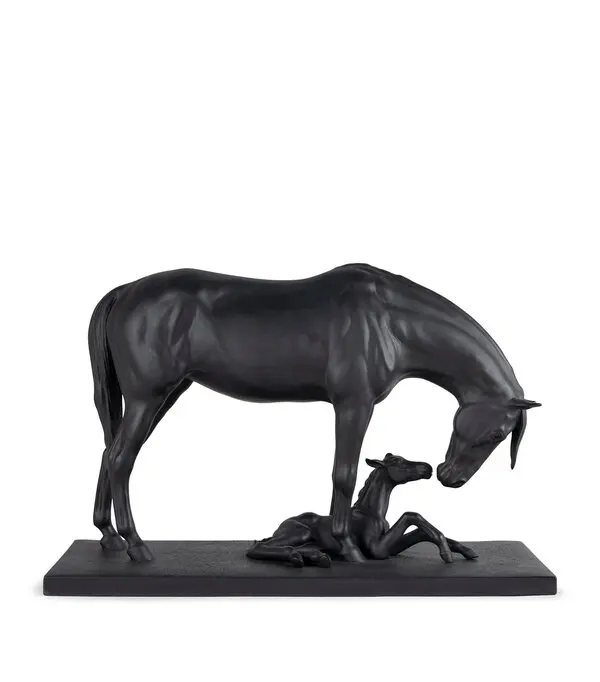 LLADRO Mare And Foal Figurine - Black