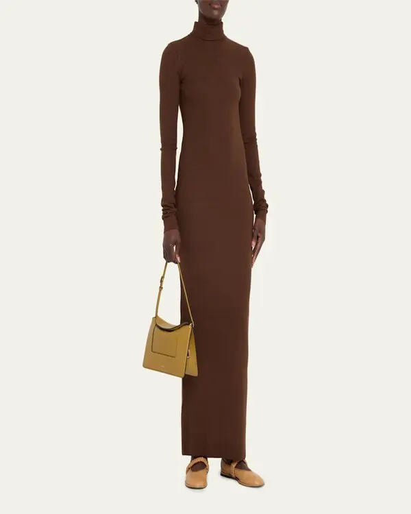 WANDLER Penelope Fold-over Flap Leather Shoulder Bag - Moth