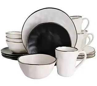 ELAMA Roman 16-pc Stoneware Dinnerware Set In A Ssorted Matte - One-color