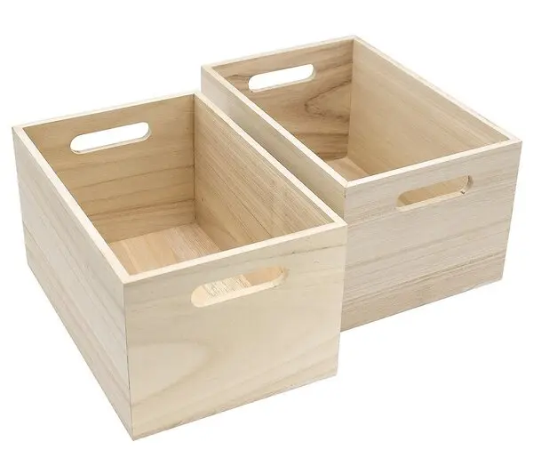 SORBUS Wooden Organizer Bins 2 Pack - One-color