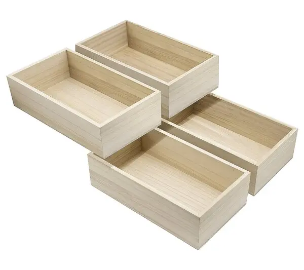SORBUS Organizing Wood Crates 4 Pack - One-color