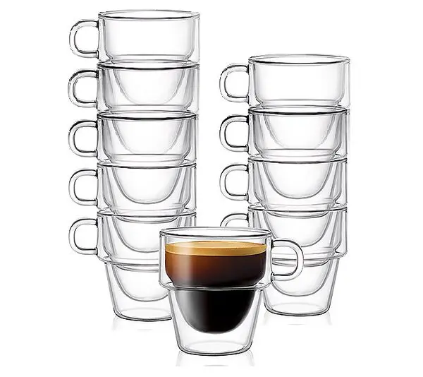 JOYJOLT Set Of 5-oz Stoiva Stackable Double -wall Glasses - One-color
