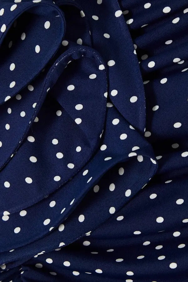 Magda Butrym Embellished Ruched Polka-dot Mini Skirt - Blue