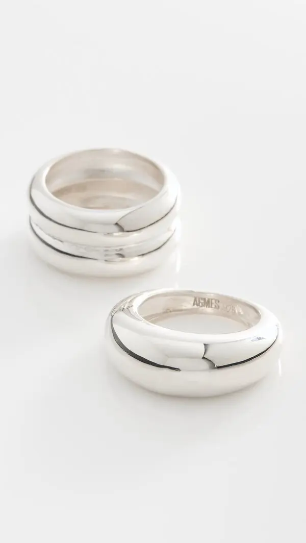 Agmes Domed Ridge Ring Set