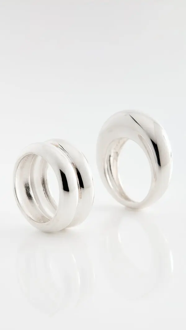 Agmes Domed Ridge Ring Set