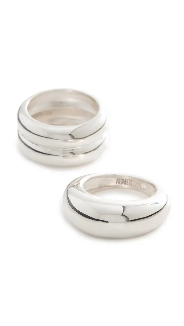 Agmes Domed Ridge Ring Set
