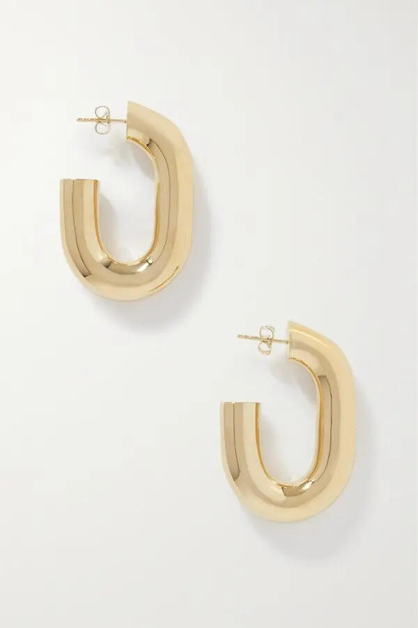 Rabanne Xl Link -tone Hoop Earrings - Gold