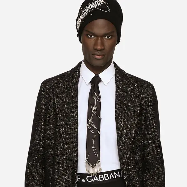 Dolce & Gabbana 6-Cm Silk Blade Tie With Safety Pins - Black