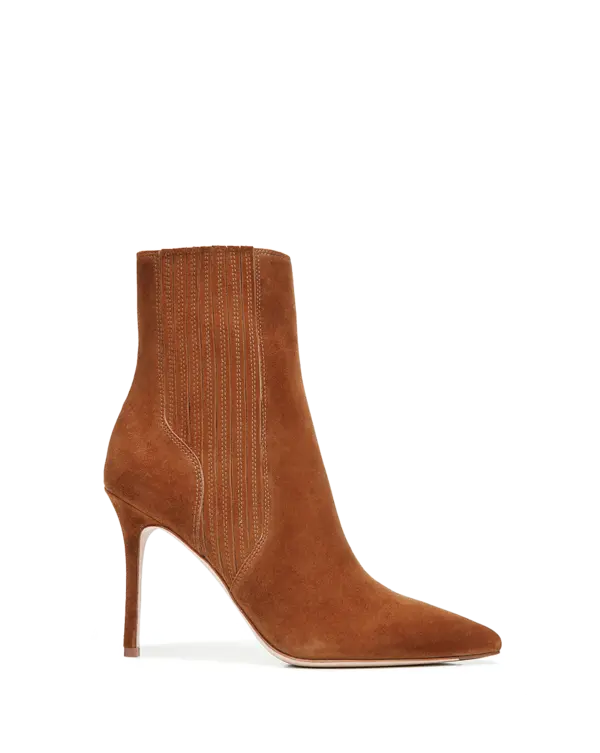 Veronica Beard Lisa Stiletto Mid-heel Ankle Boots - Chestnut