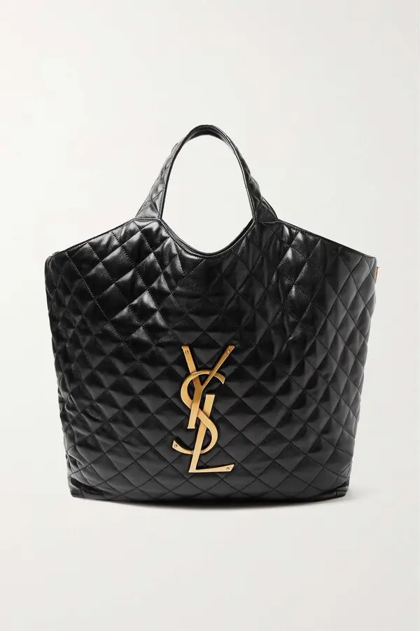Saint Laurent Icare Extra Large Quilted Leather Tote - Black