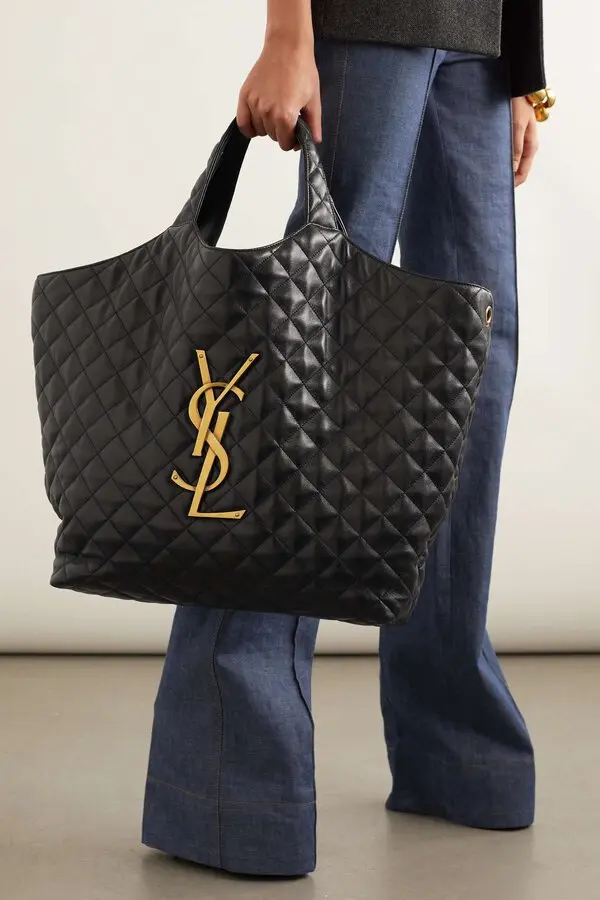 Saint Laurent Icare Extra Large Quilted Leather Tote - Black