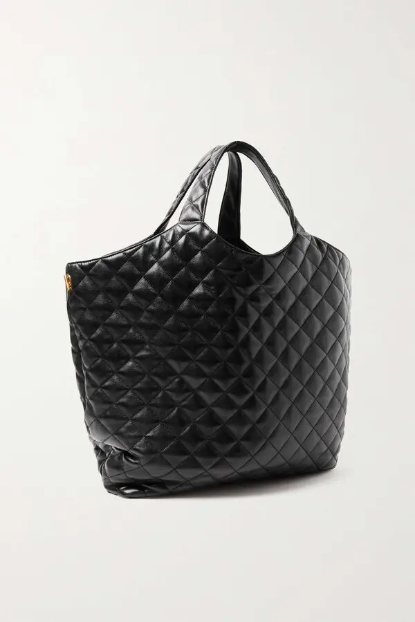 Saint Laurent Icare Extra Large Quilted Leather Tote - Black