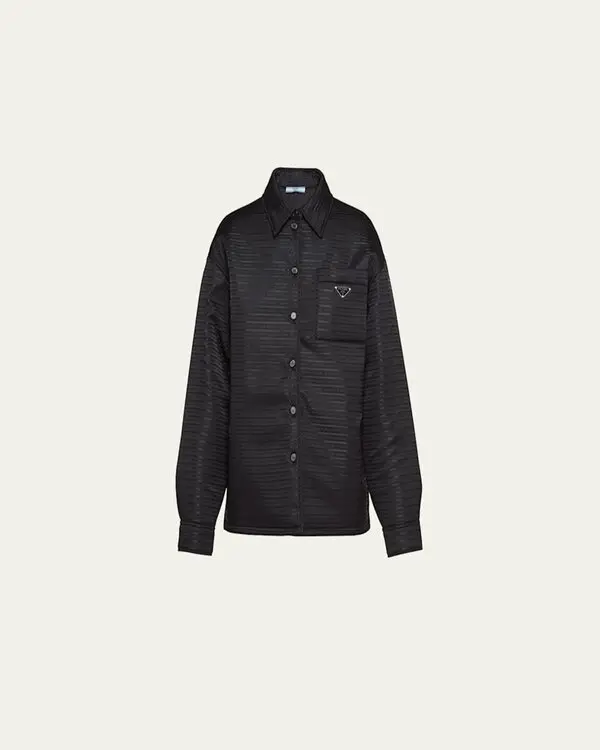Prada Recycled Nylon Logo-print Padded Shirt