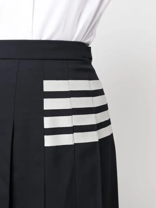Thom Browne Stripe-print Pleated Skirt - Blue