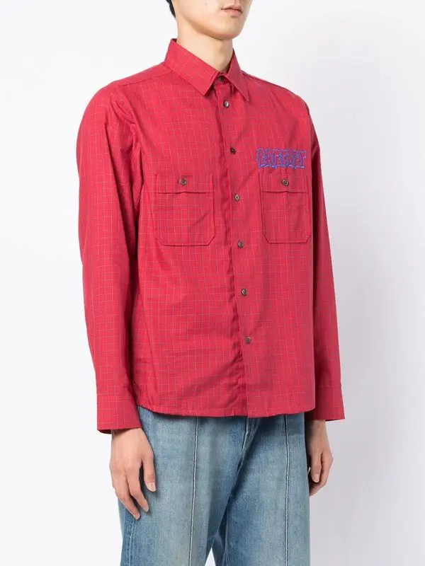 RASSVET Check-pattern Logo-print Shirt