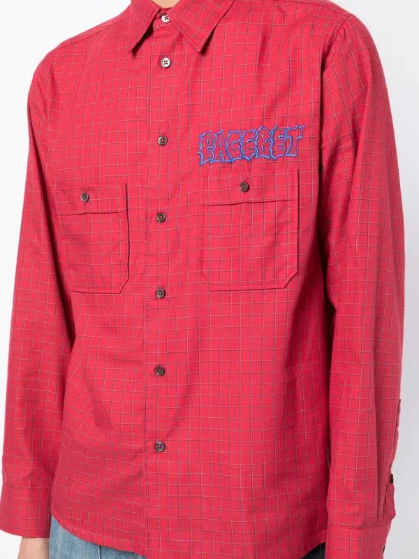RASSVET Check-pattern Logo-print Shirt