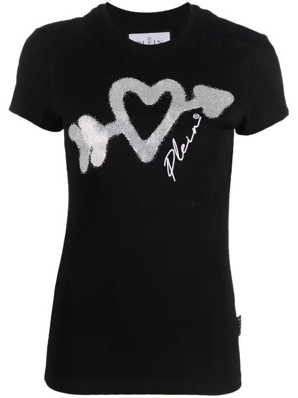 Philipp Plein Crystal-embellished Logo T-shirt - Black