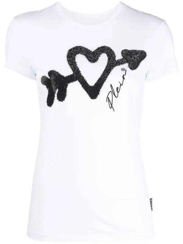 Philipp Plein Crystal-embellished Logo T-shirt - White