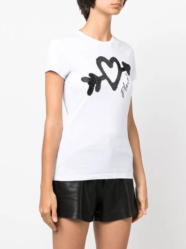 Philipp Plein Crystal-embellished Logo T-shirt - White