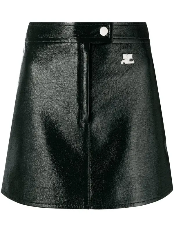 COURREGES Reedition Vinyl A-line Skirt - Green