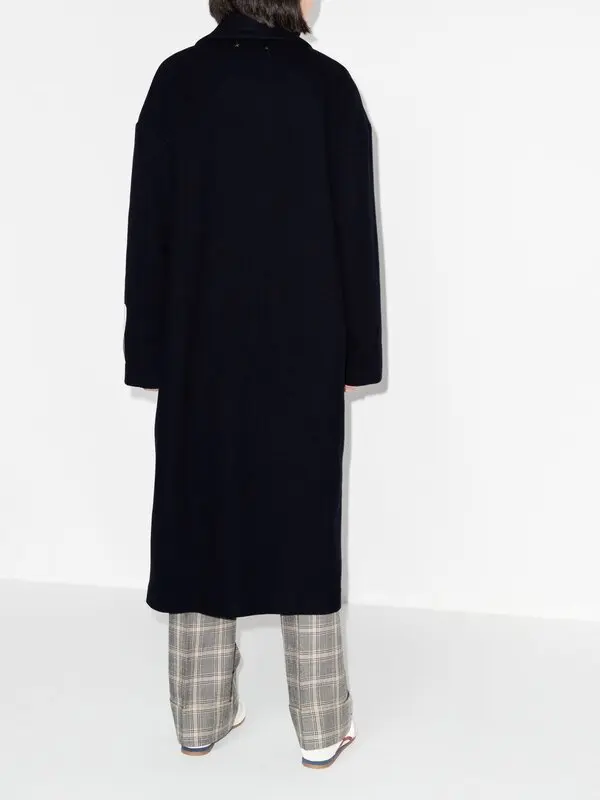 GOLDEN GOOSE Logo-patch Single-breasted Coat