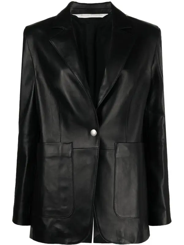 Palm Angels Side Stripe Leather Blazer