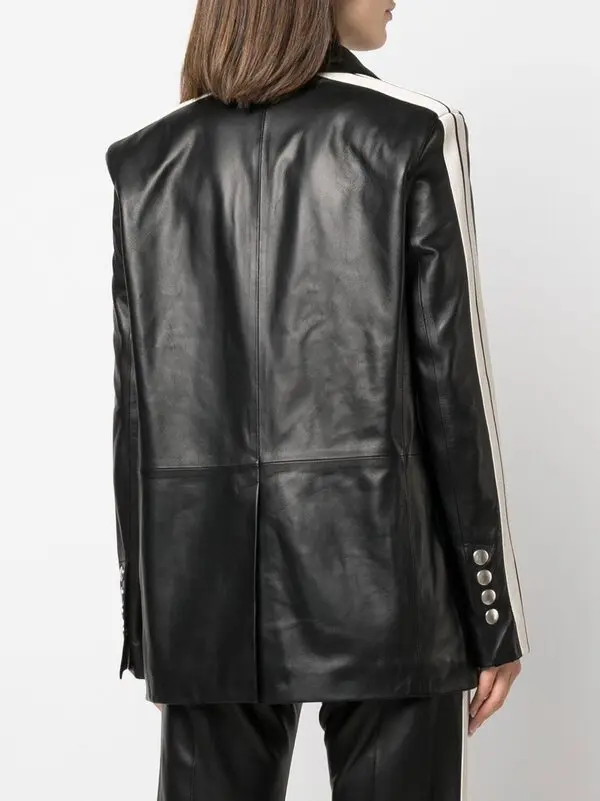 Palm Angels Side Stripe Leather Blazer