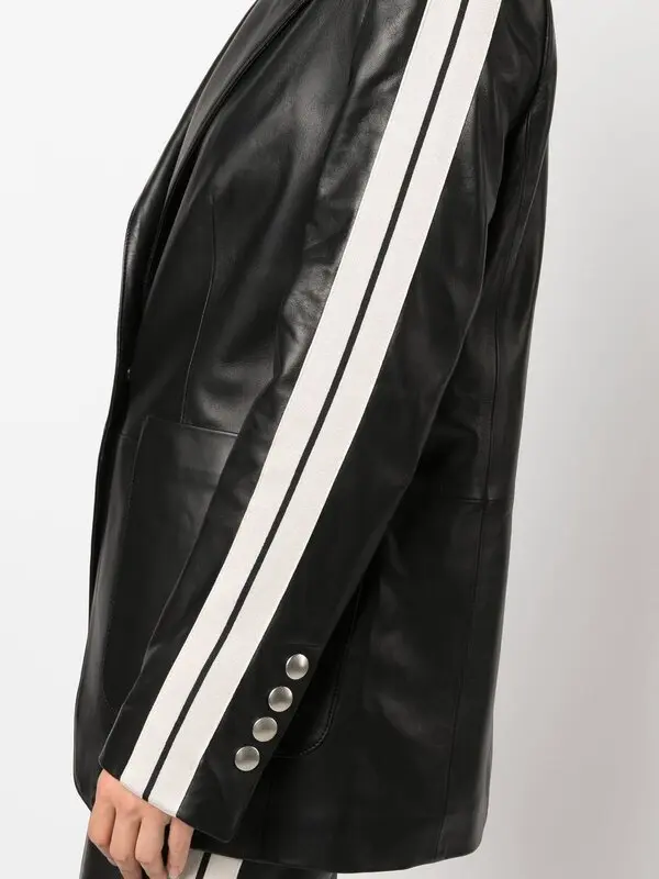 Palm Angels Side Stripe Leather Blazer